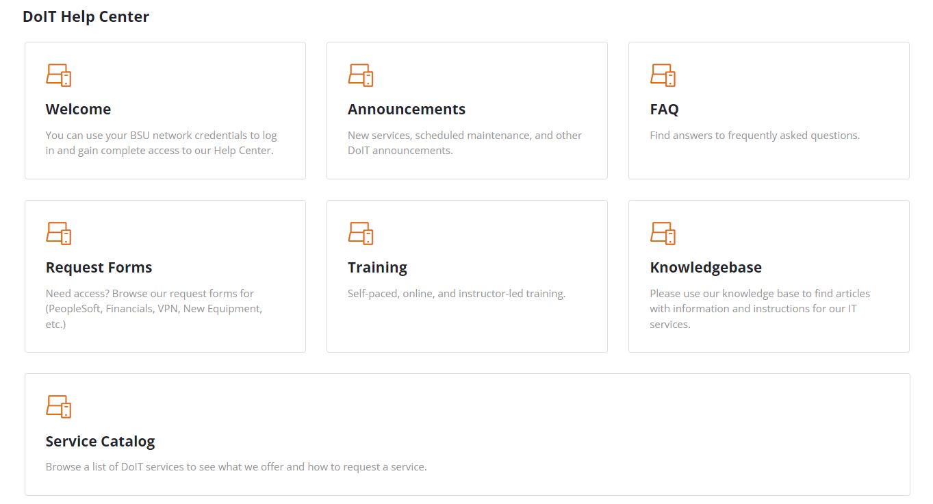 How to Access the Help Center – DoIT Service Desk